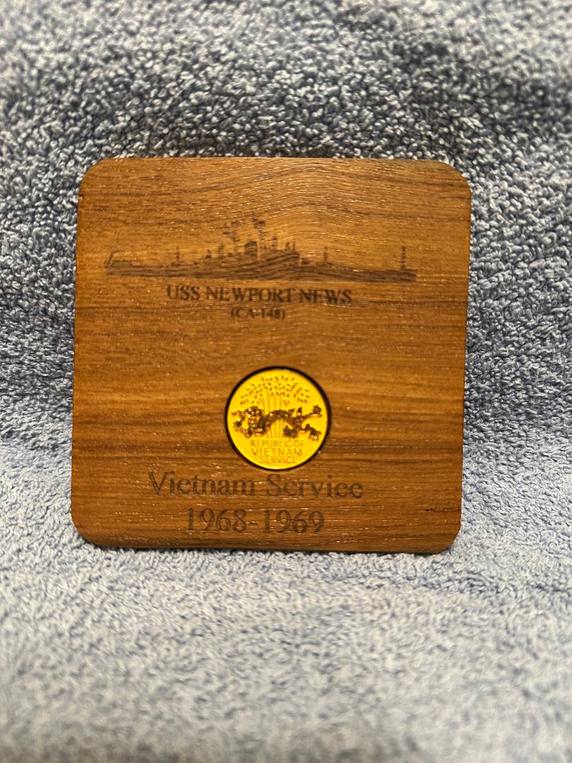 #137 -Custom Made Teak Wood Coaster = Vietnam Service 68, 69 – USS ...